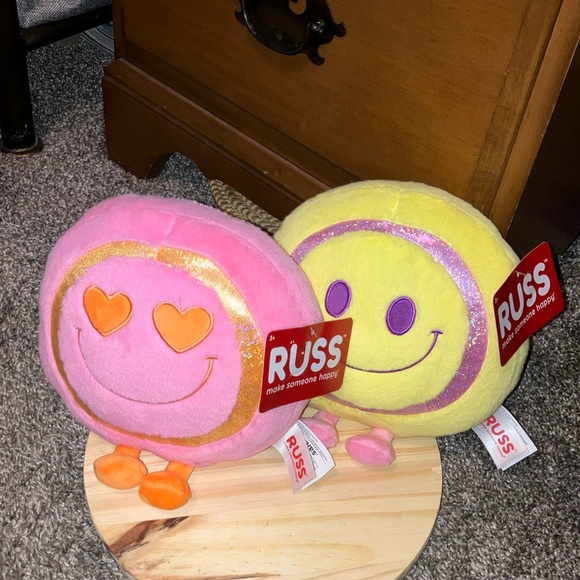 Russ | Toys | Stuffed Plush Emoji Plushies Smiley Faces Glittery Set Of ...